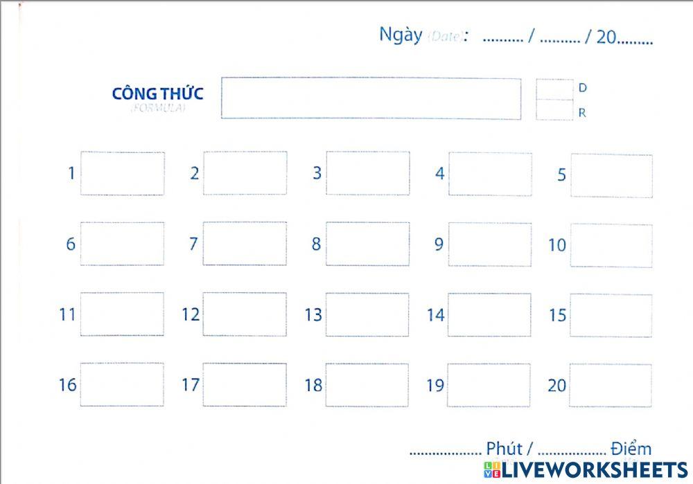 Nghe tính tay phải worksheet | Live Worksheets