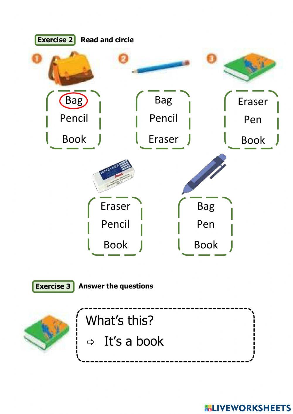 School things online exercise for 1 | Live Worksheets