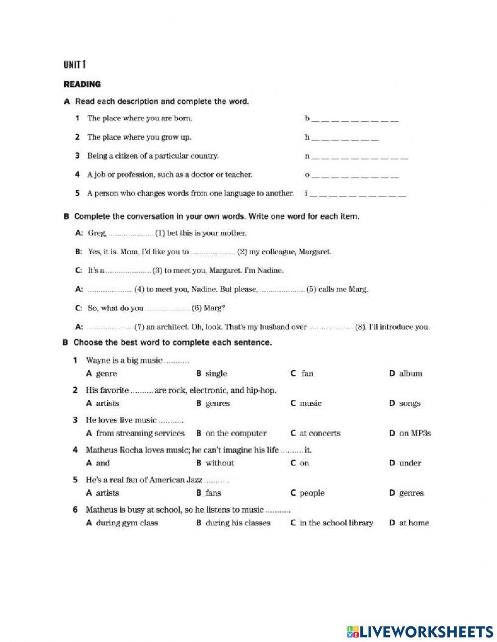 1699566 | Review unit 1-7 | thuydokim | LiveWorksheets