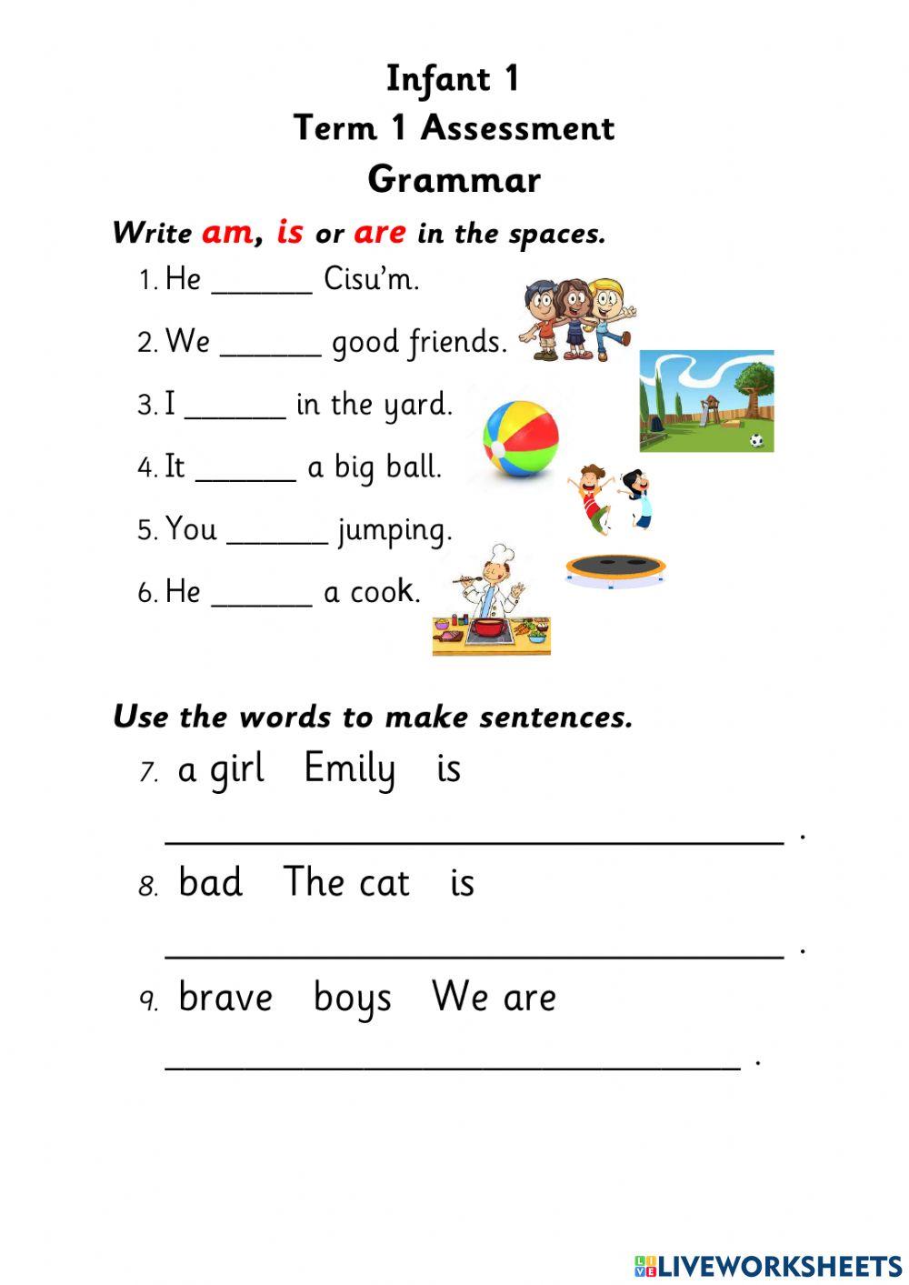 3499551 | Infant 1 Term 1 Assessment Grammar | Nadine