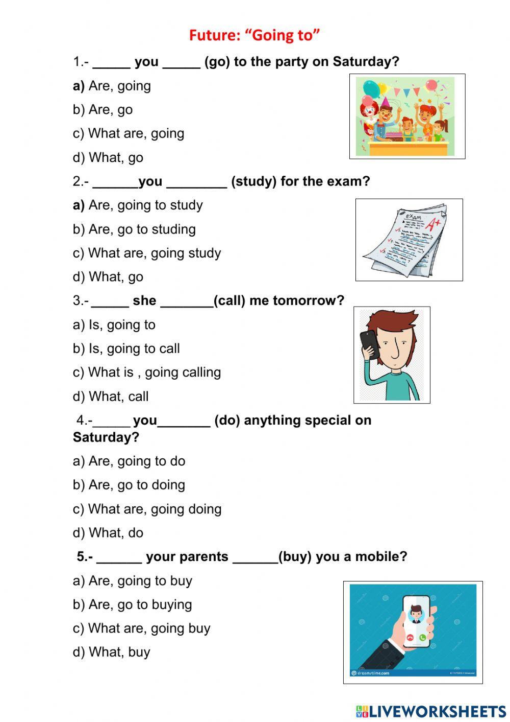 1700159 | Be going to | FARAT | LiveWorksheets