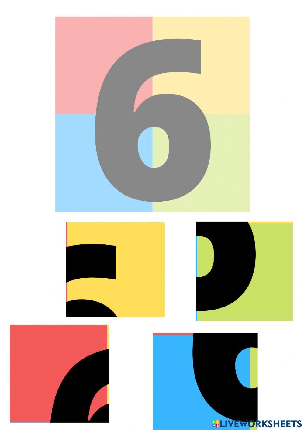 Puzzle Angka 6 worksheet | Live Worksheets
