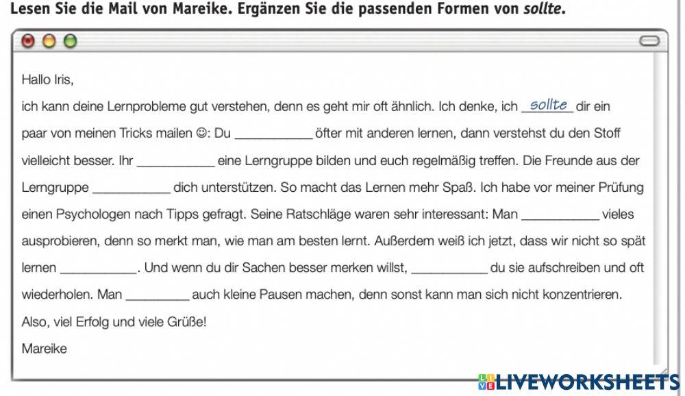 sollte | Free Interactive Worksheets | 3499638