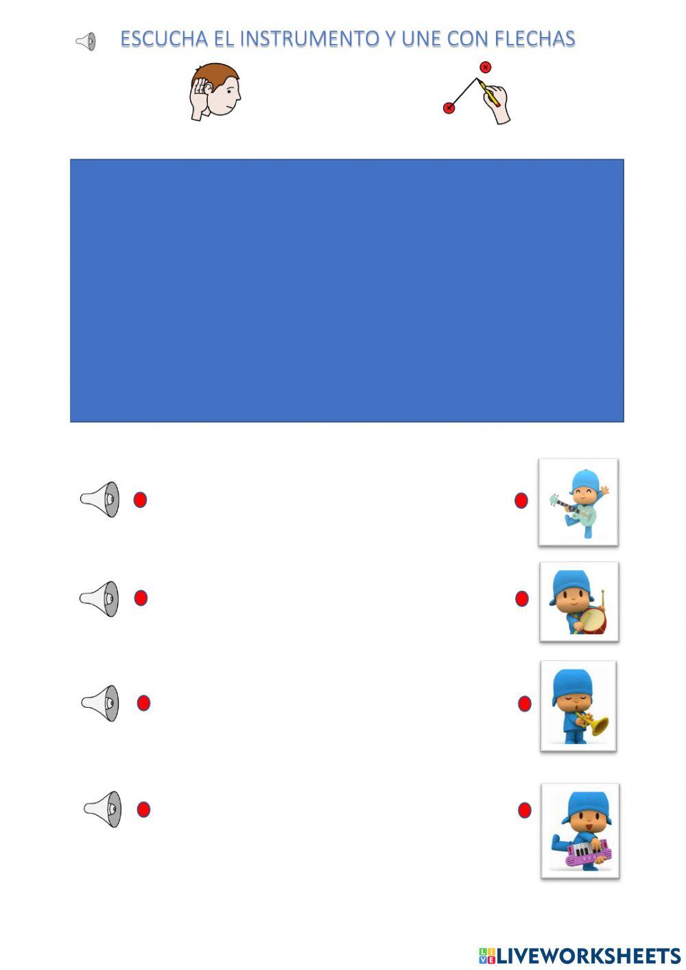 Reconociendo instrumentos worksheet | Live Worksheets