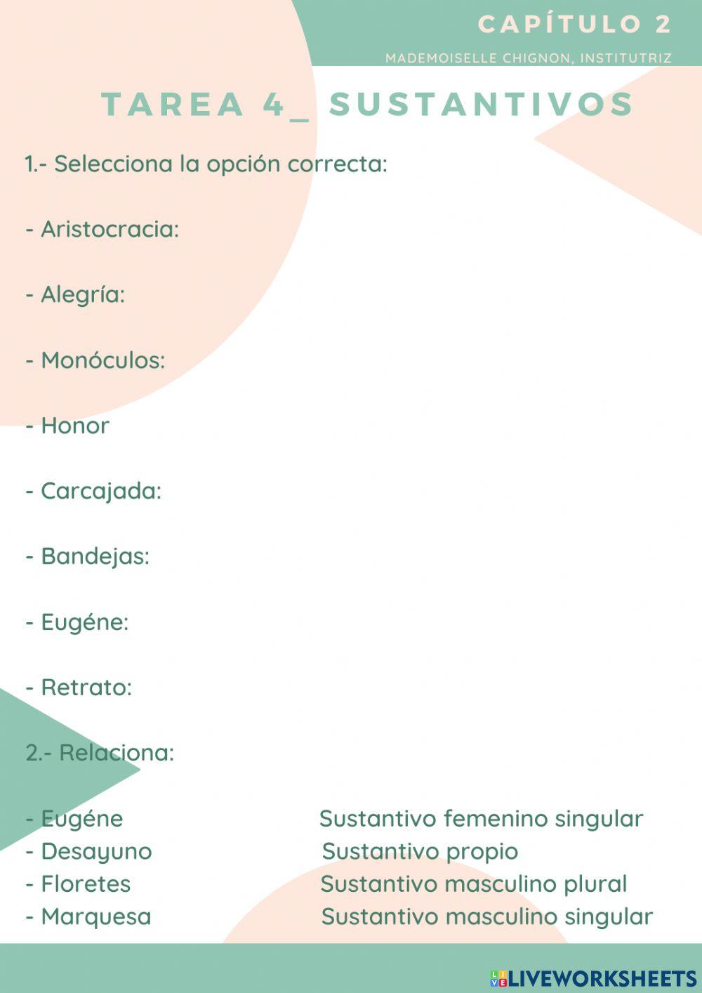 Prohibido capítulo 2- tarea 4 worksheet | Live Worksheets