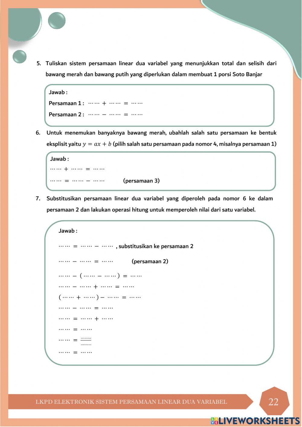 SPLDV-5 online exercise for | Live Worksheets