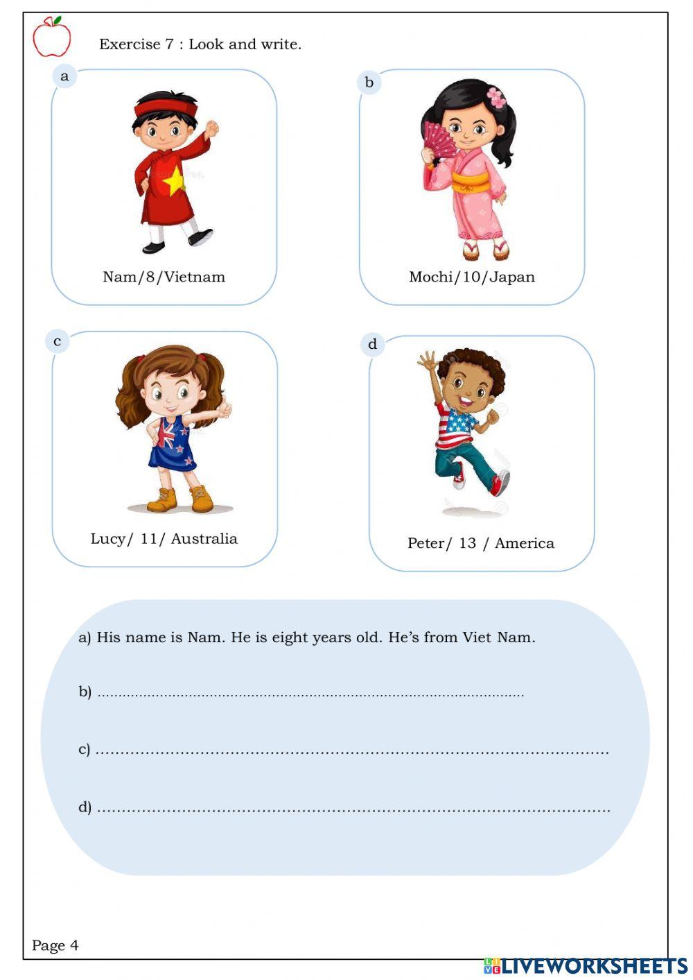 Nation exercise | Live Worksheets