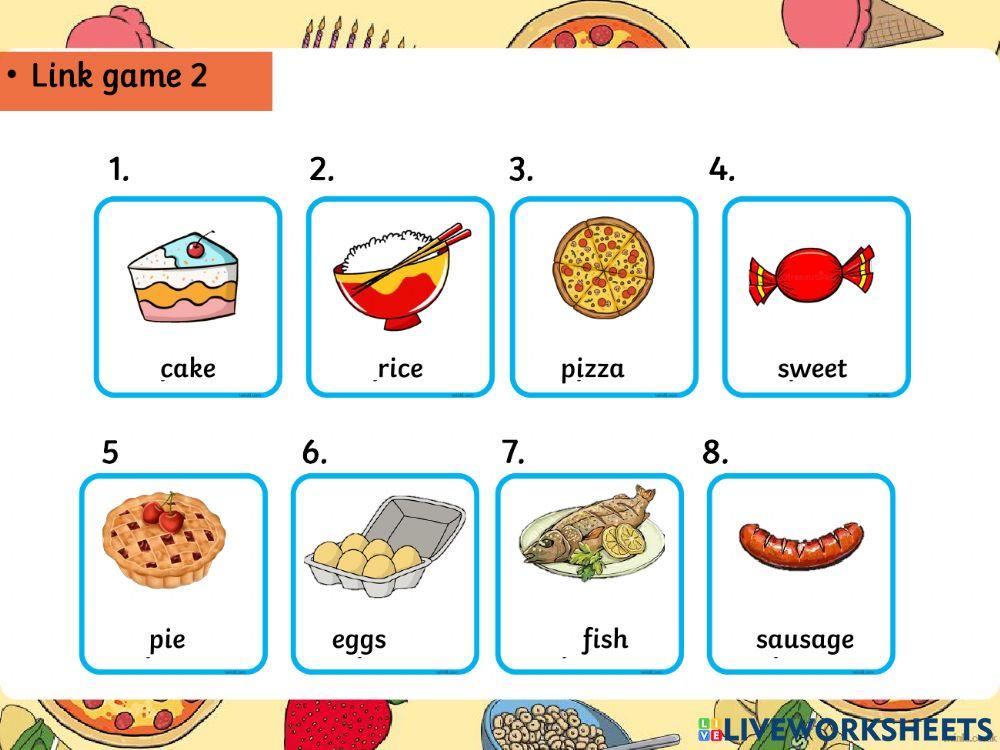 Foods 3 review worksheet | Live Worksheets