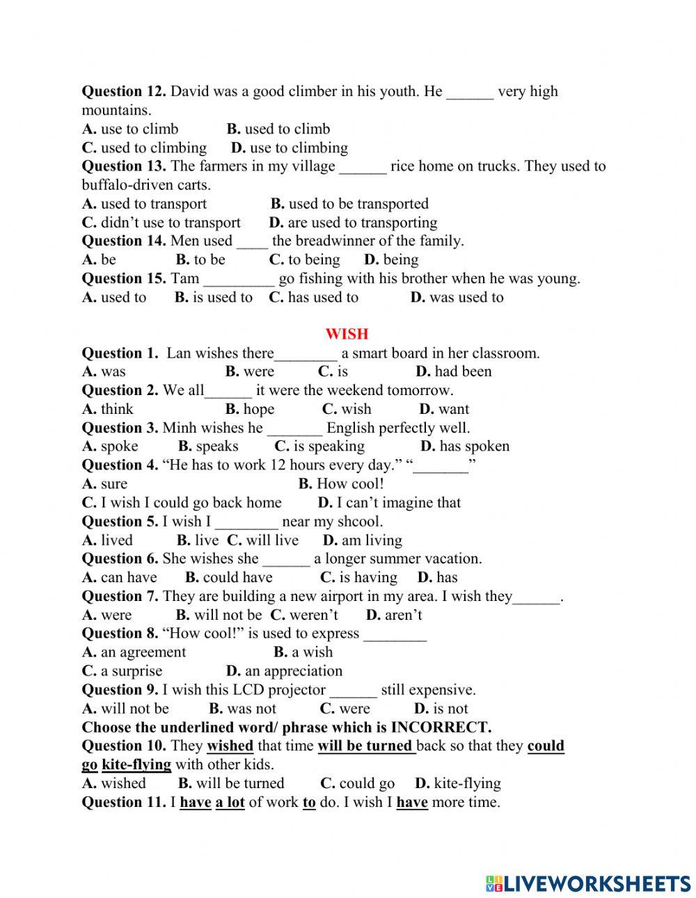 English 9 worksheet for grade 9 | Live Worksheets