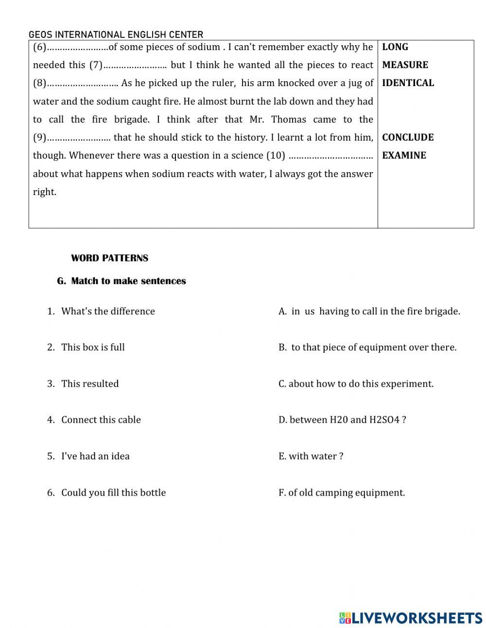 Unit 18- Destination worksheet | Live Worksheets