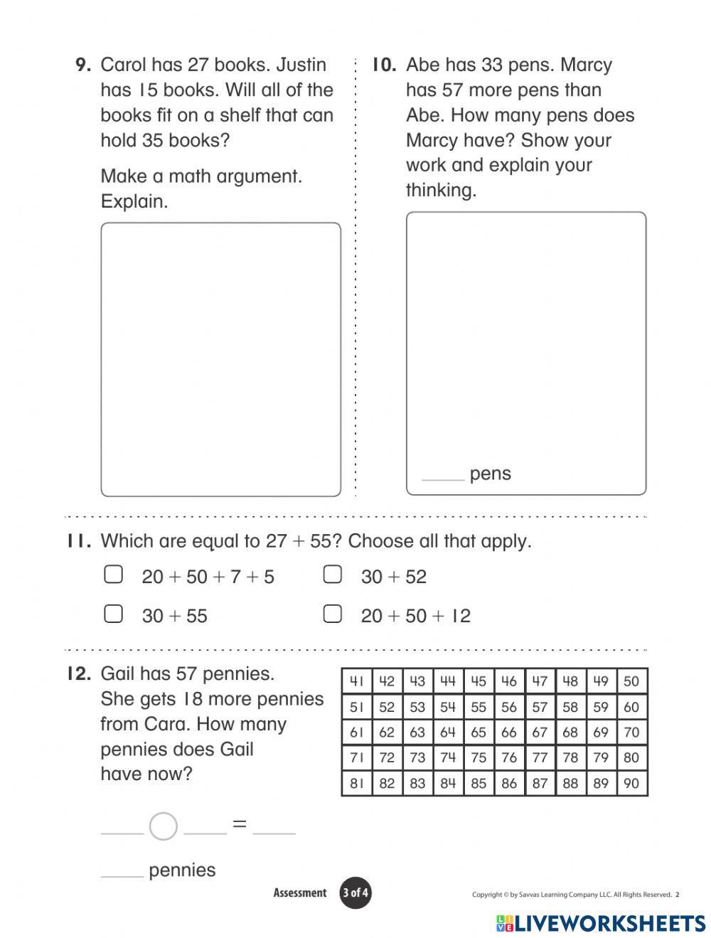 Savvas Topic 3 Assessment 3506581 | Faith Mitchell | Live