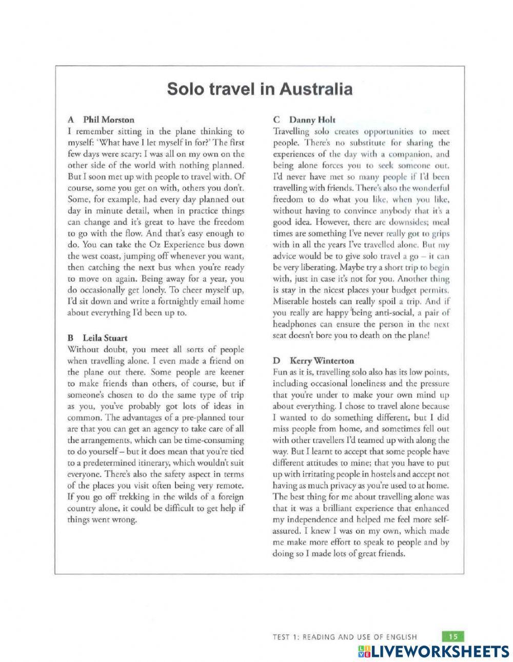 1724560 | Reading test 1 b2 | Carolina | LiveWorksheets