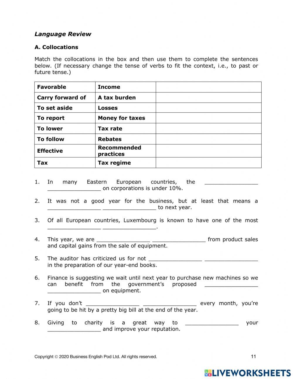 IBM-Taxes1 online exercise for | Live Worksheets