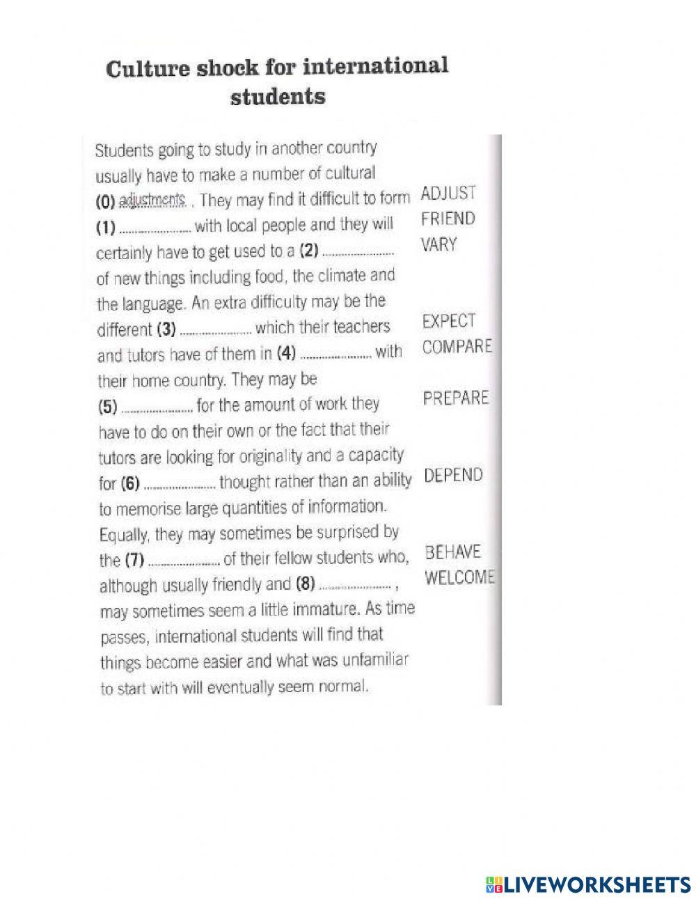 Fce 5 use of english worksheet | Live Worksheets