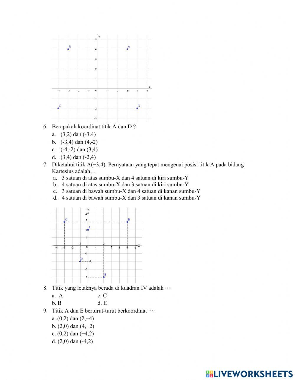 Menghitung Skala di Peta dan Koordinat Kartesius worksheet | Live ...