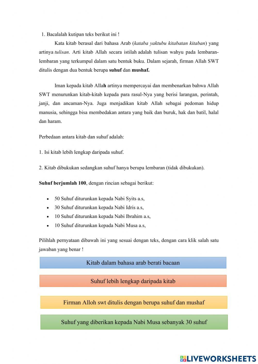 Lkpd pai free activity | Live Worksheets