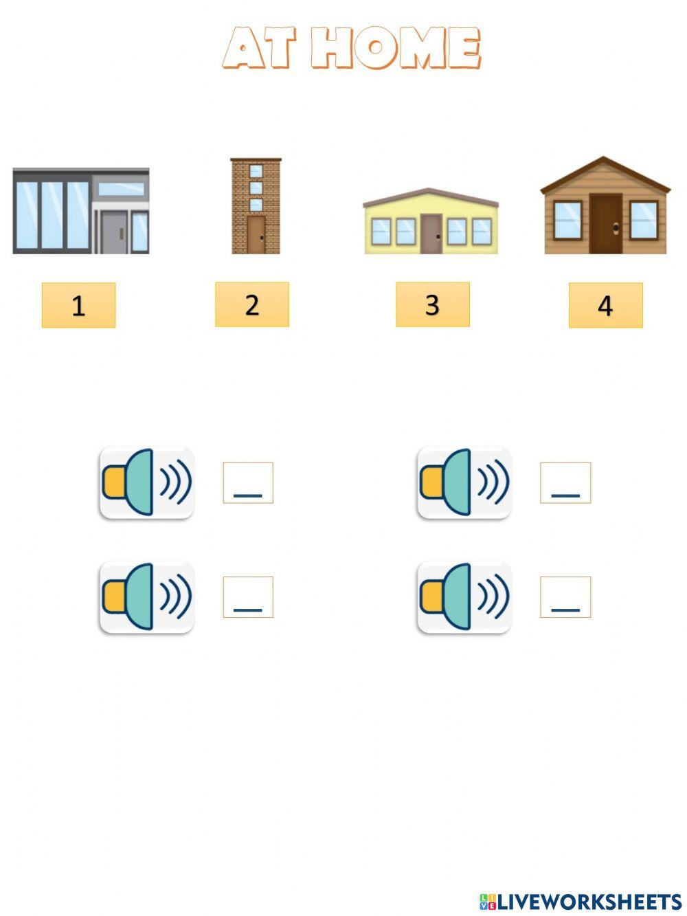 At home online exercise for 1 | Live Worksheets