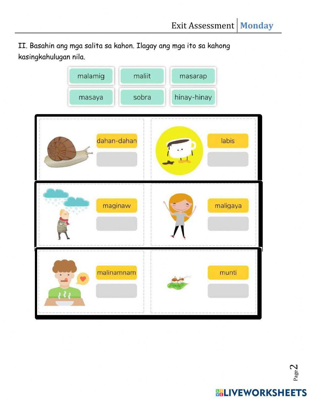 Exit Assessment online exercise for | Live Worksheets