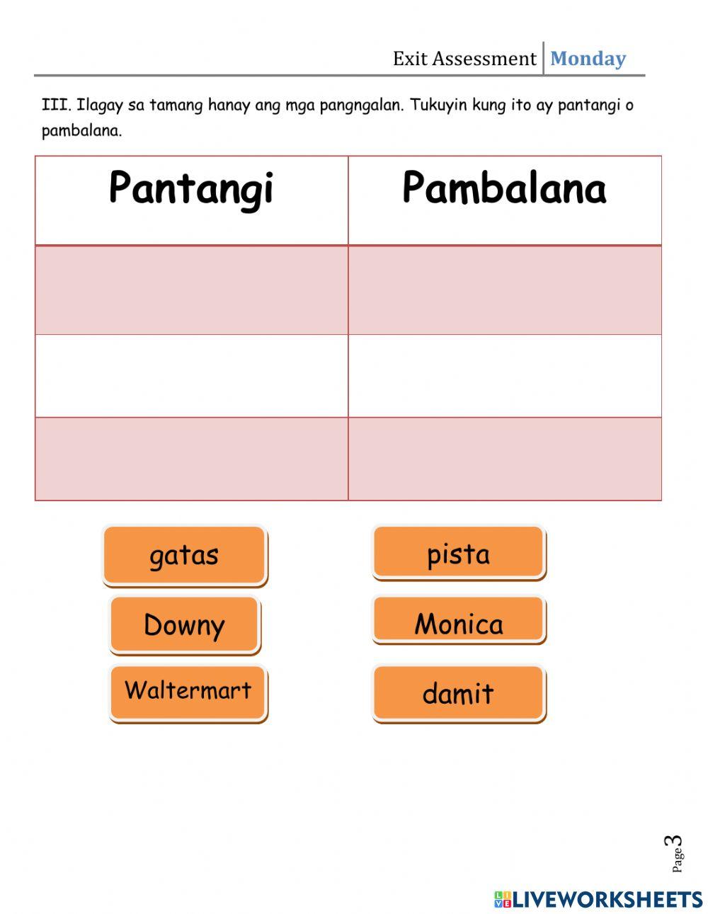 Exit Assessment online exercise for | Live Worksheets