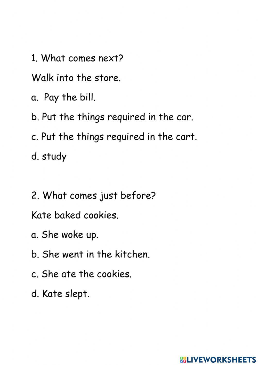 SEQ 4 online exercise for | Live Worksheets