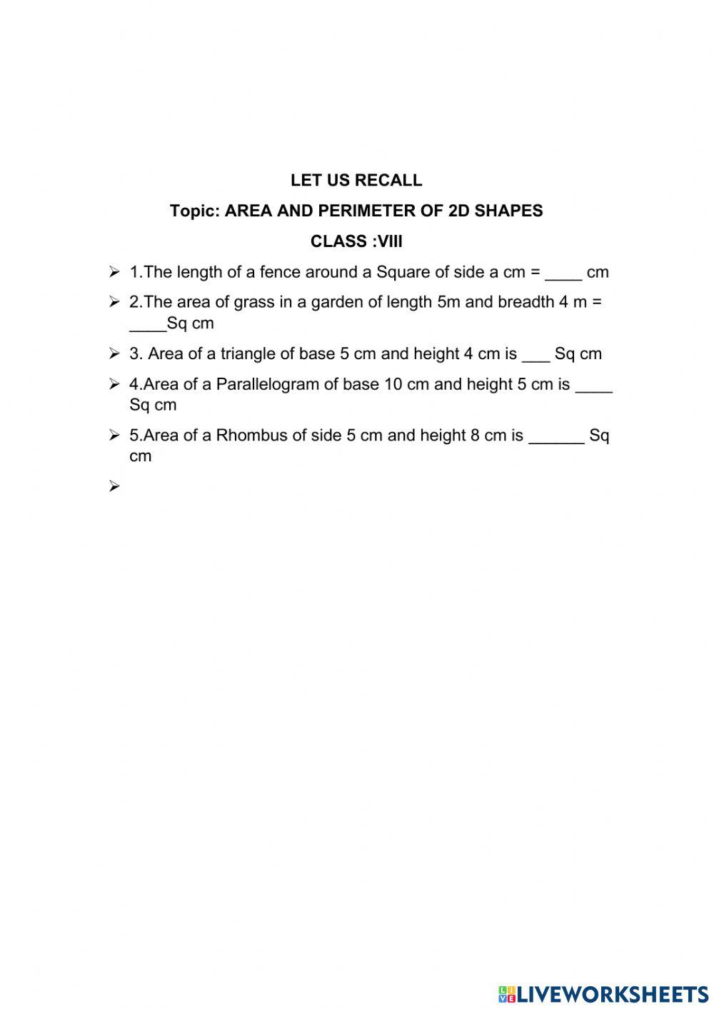 Area of 2D shapes 1727038 | Binita Singh | Live