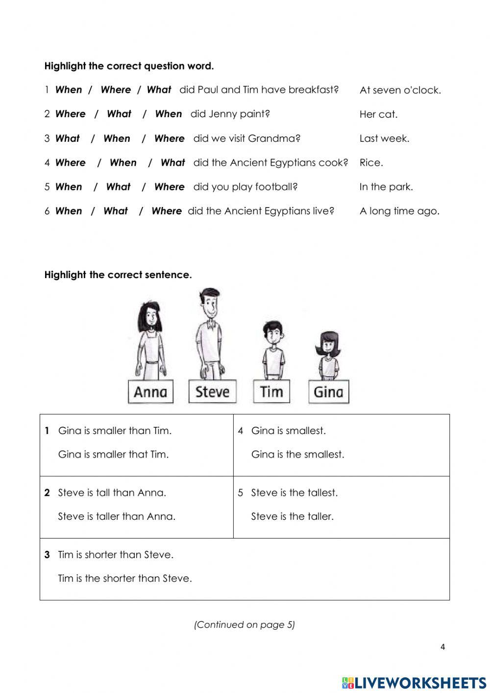 G3 2nd Semester Mid-Term worksheet | Live Worksheets