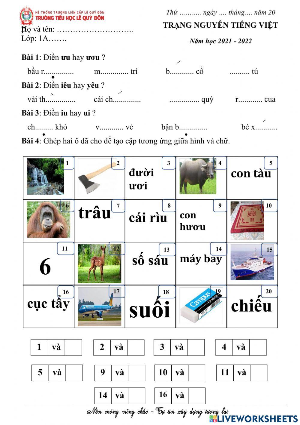 Gfjfj 1727226 | anhhong178 | Live Worksheets