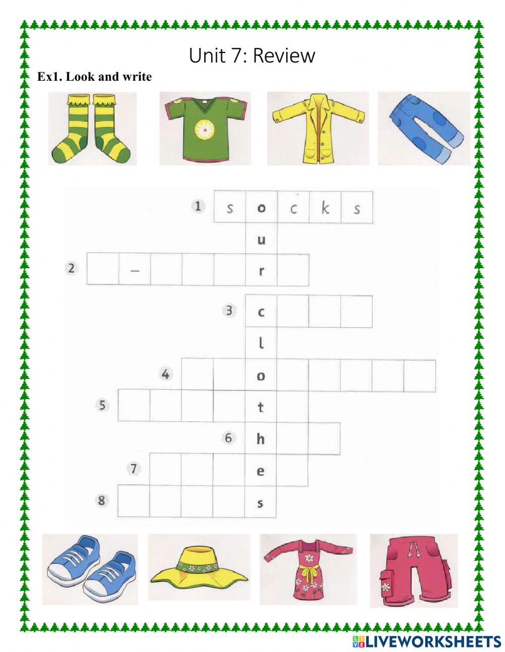 Unit 7 Review online exercise | Live Worksheets