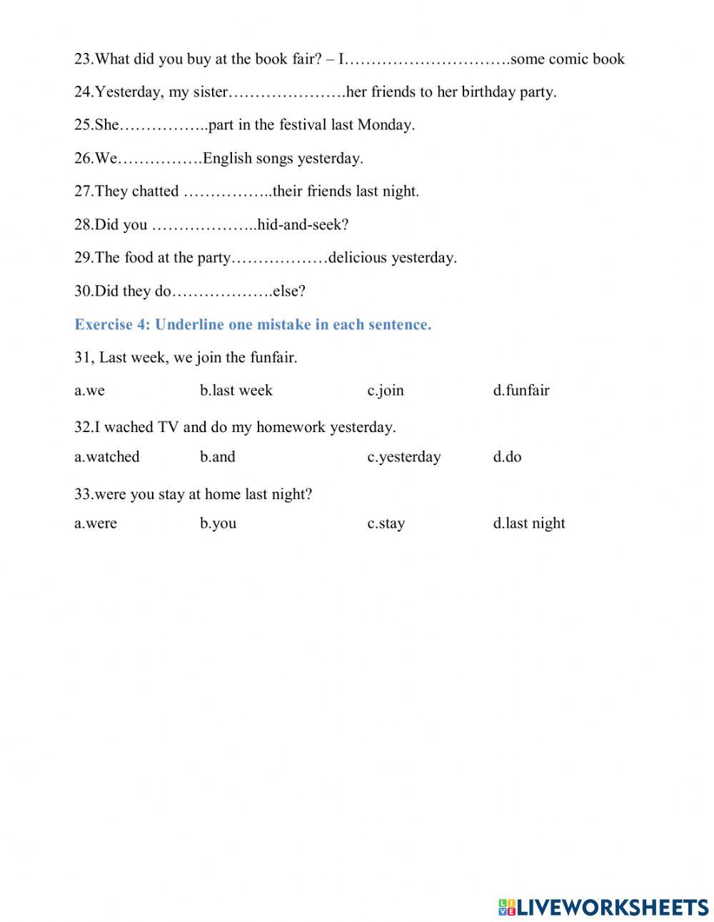Review the first term 4 ( grade 5) worksheet | Live Worksheets