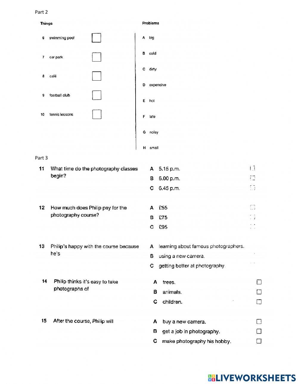 Key 4- test 4 worksheet | Live Worksheets