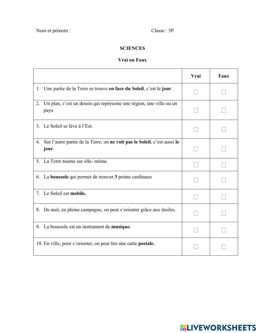 Science 5P | Free Interactive Worksheets | 1735543