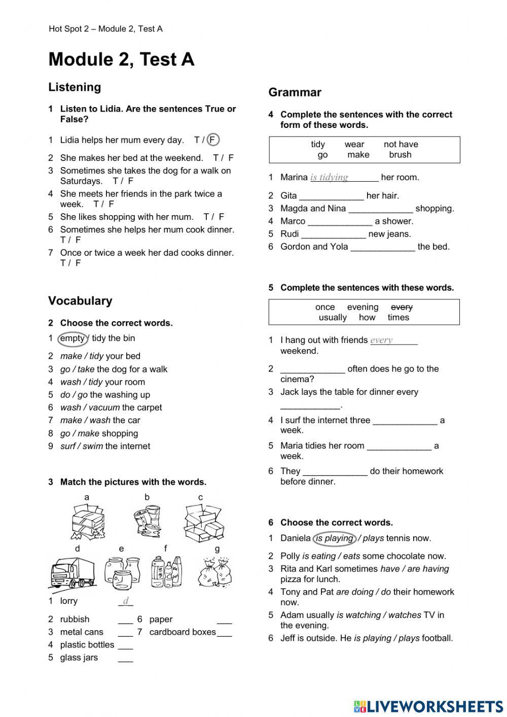 Hot Spot 2 Module 2 online exercise for | Live Worksheets