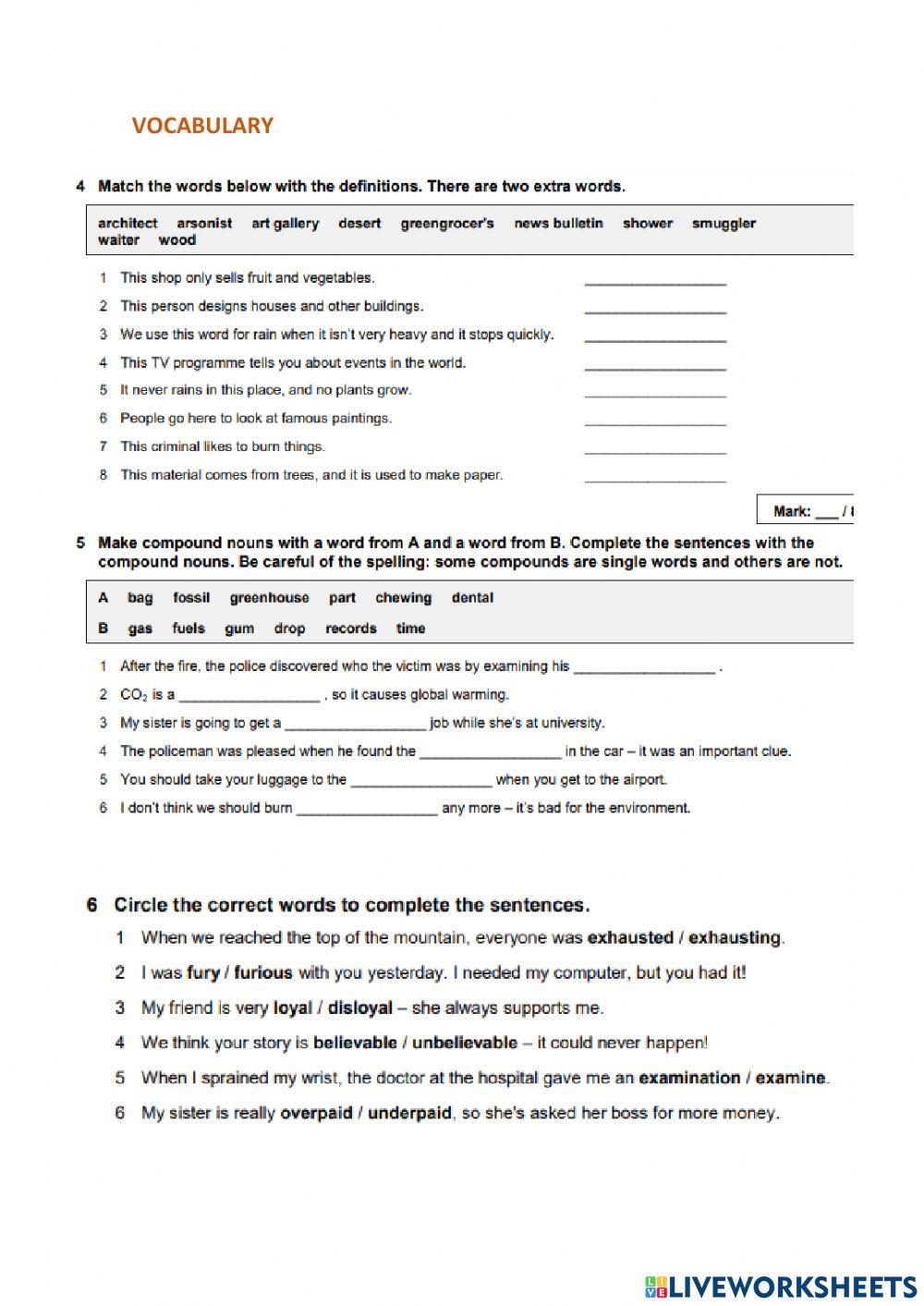 Pre-Intermediat… | Free Interactive Worksheets | 1728680