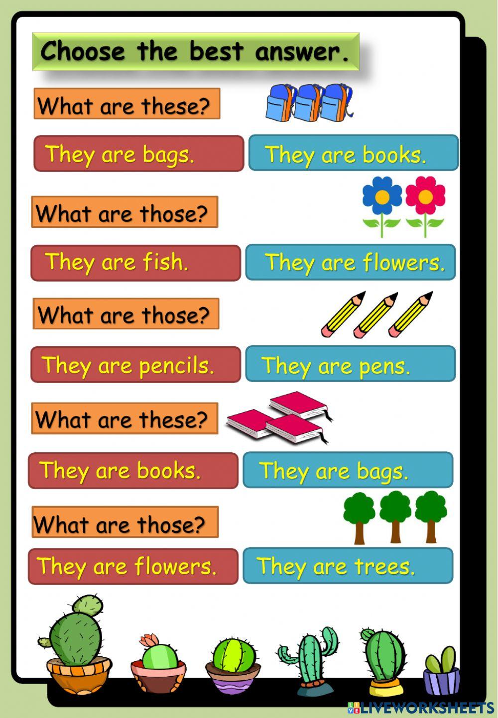 These those worksheet for p3 | Live Worksheets