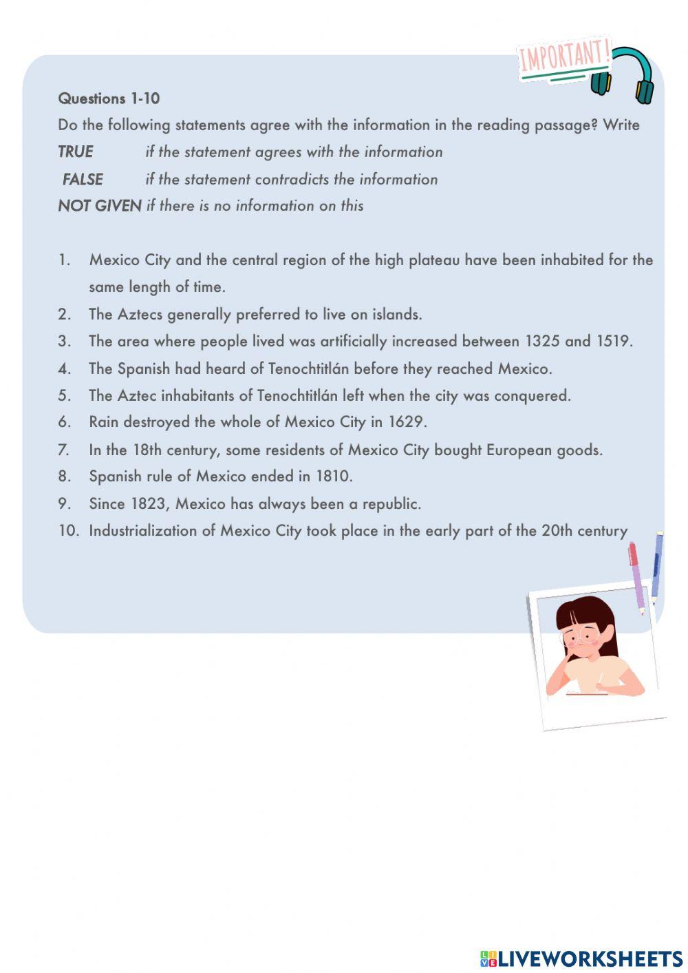 Practice test 1 booster 1 reading worksheet | Live Worksheets