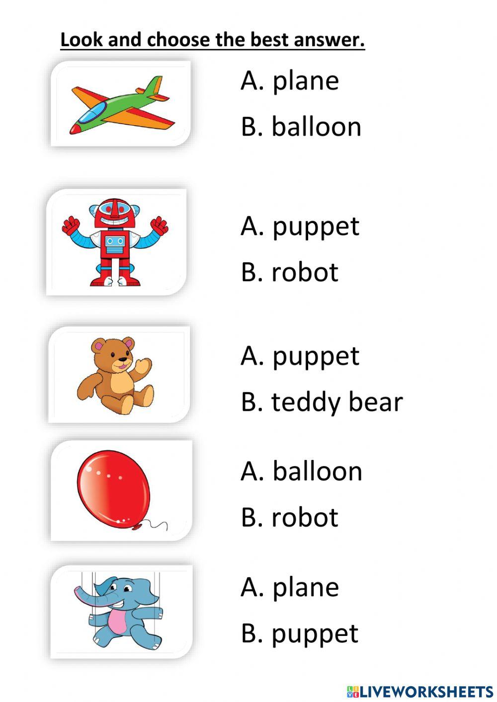 Look and choose online pdf worksheet | Live Worksheets