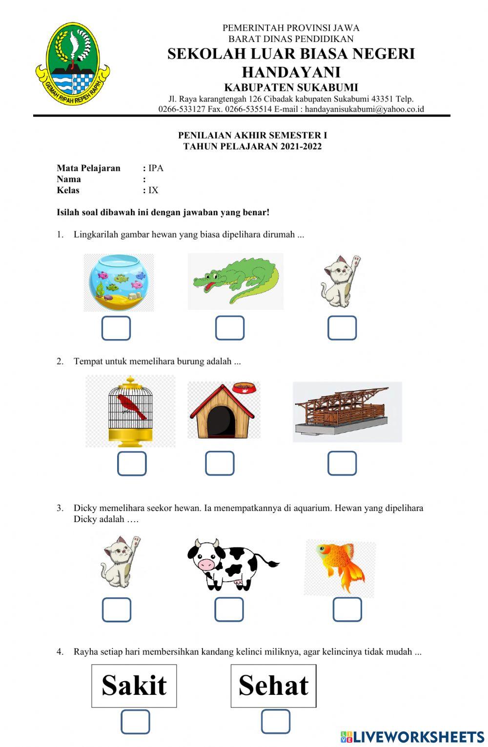 PAS IPA kelas 9C online exercise for | Live Worksheets