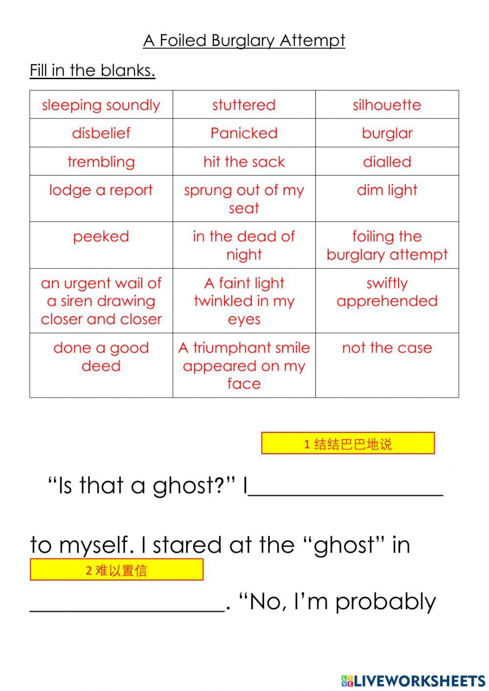English Year 4-6 exercise | Live Worksheets
