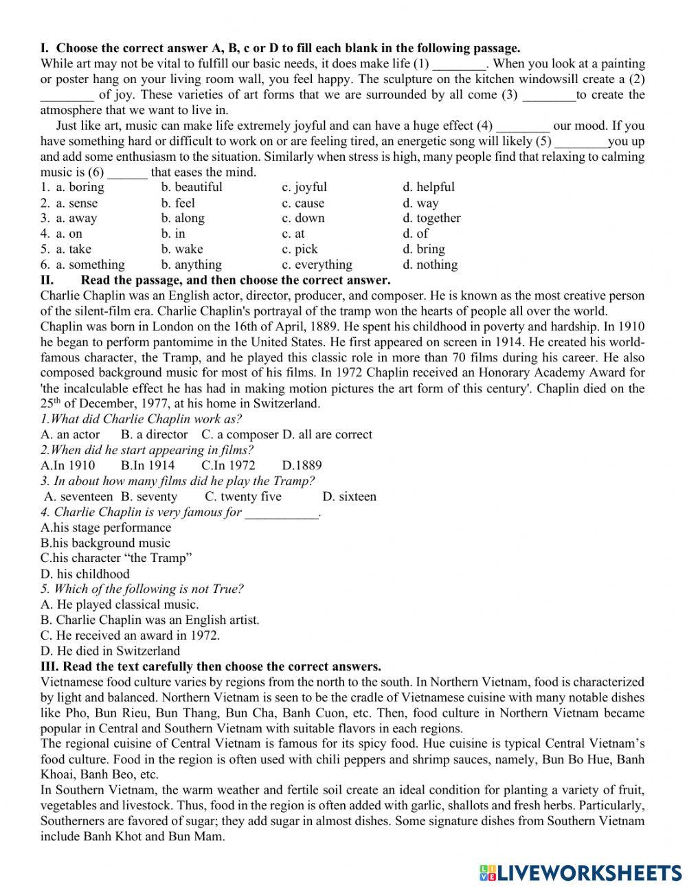 REVISION FOR THE 1ST TERM - E7 online exercise for | Live Worksheets