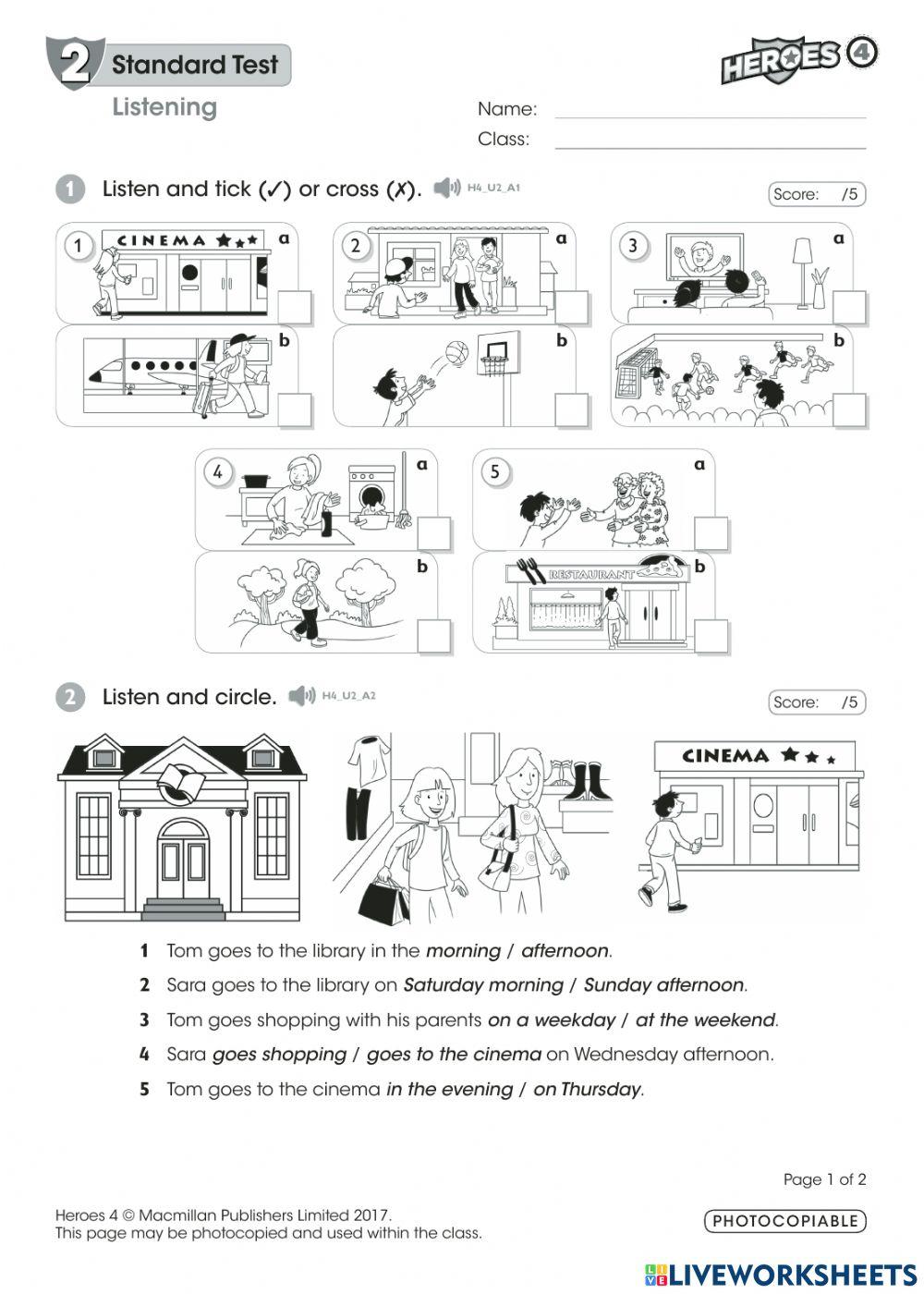 HEROES 4 - UNIT 2 TEST online exercise for | Live Worksheets