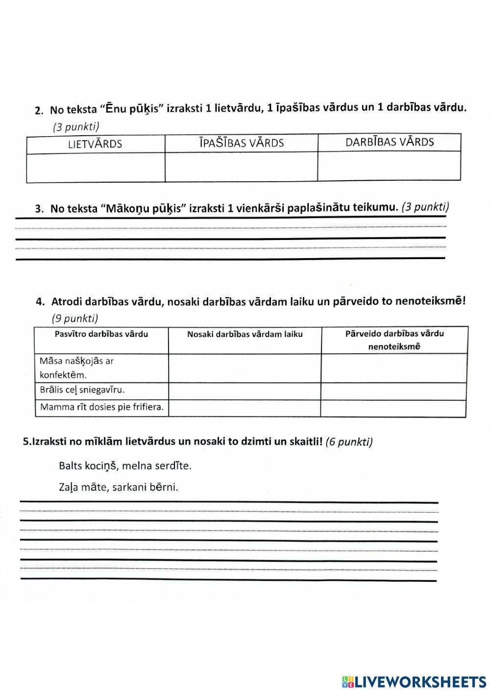 1.semestra nosl… | Free Interactive Worksheets | 6798290