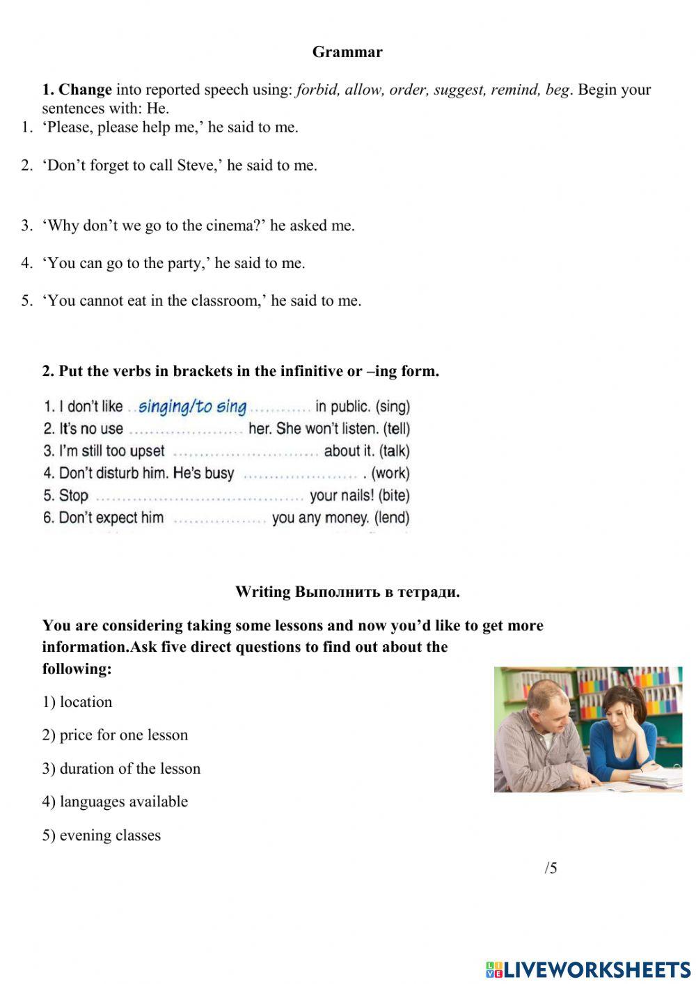 10 online exercise for | Live Worksheets