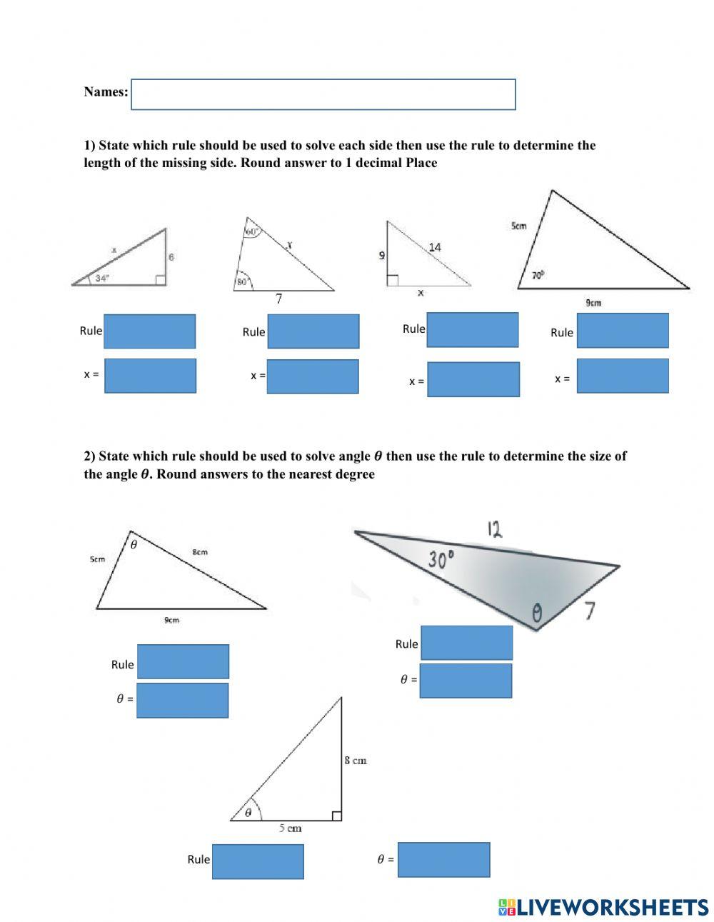 Trig review 2 4135880 | osortoi | Live Worksheets