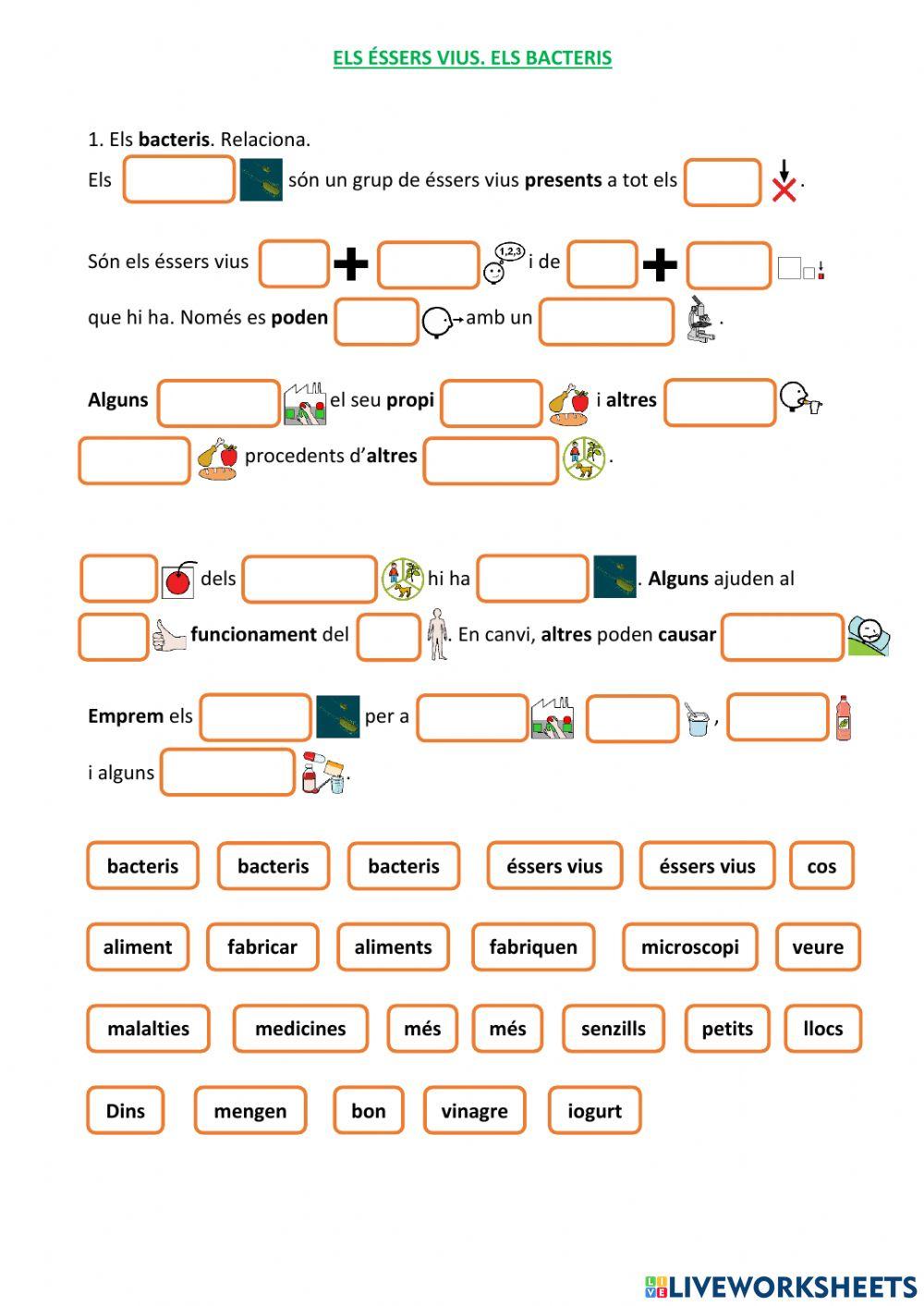 Els éssers vius 6 worksheet | Live Worksheets