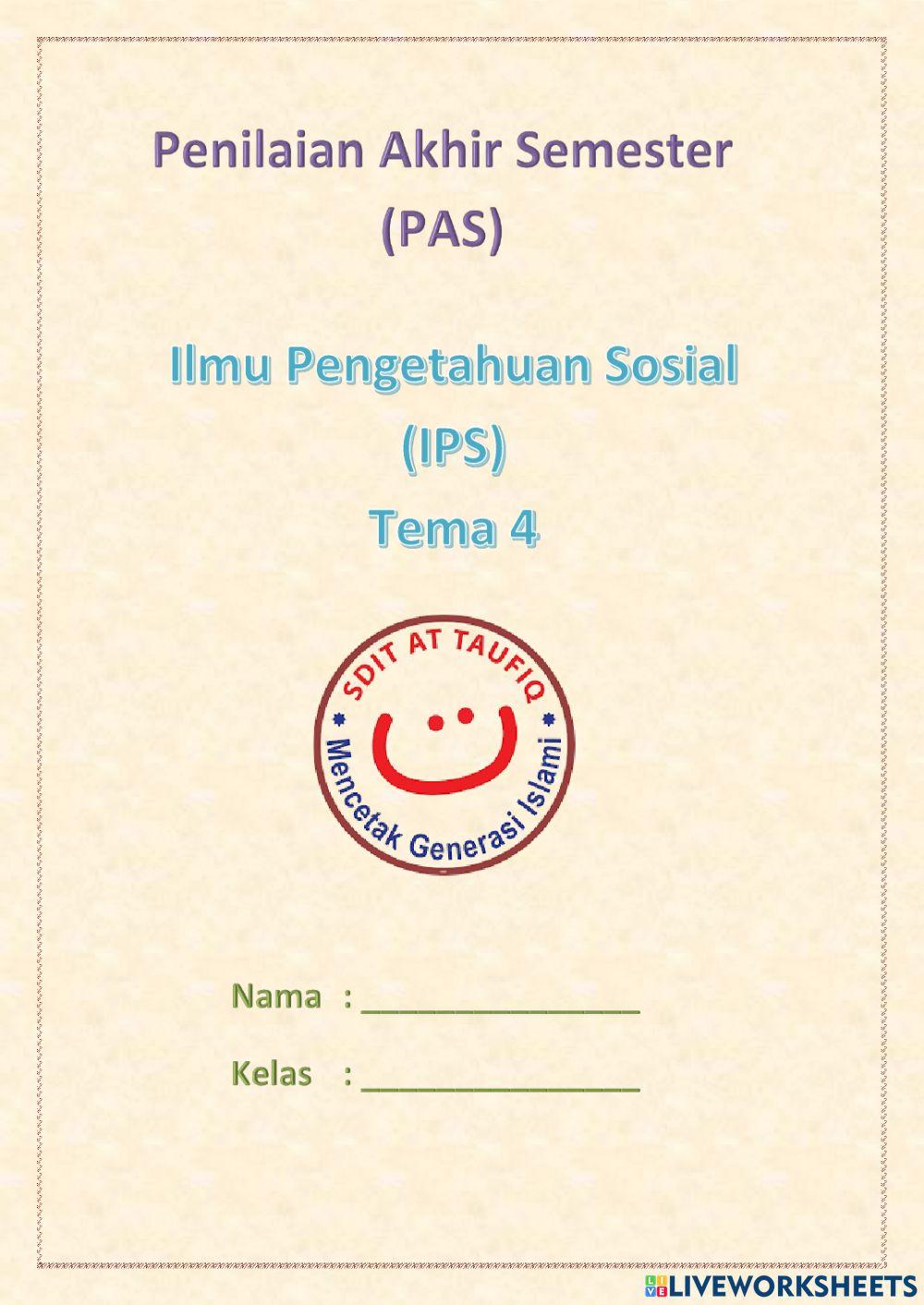 PAS IPS tema 4 kelas 5 online exercise for | Live Worksheets