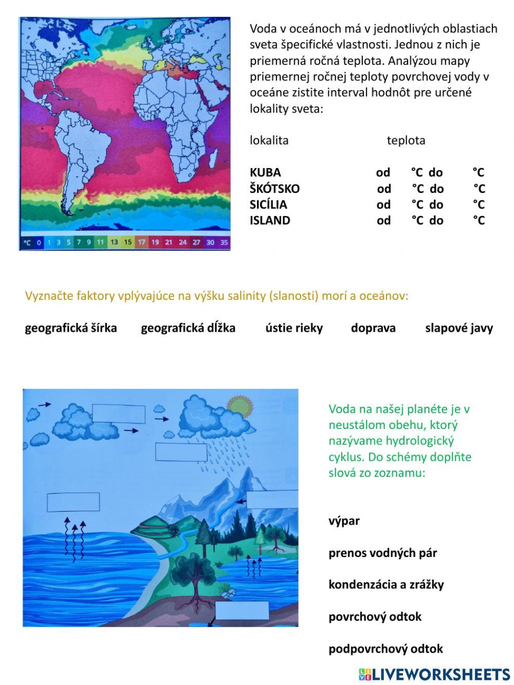 1 - G - Hydrosfera worksheet | Live Worksheets