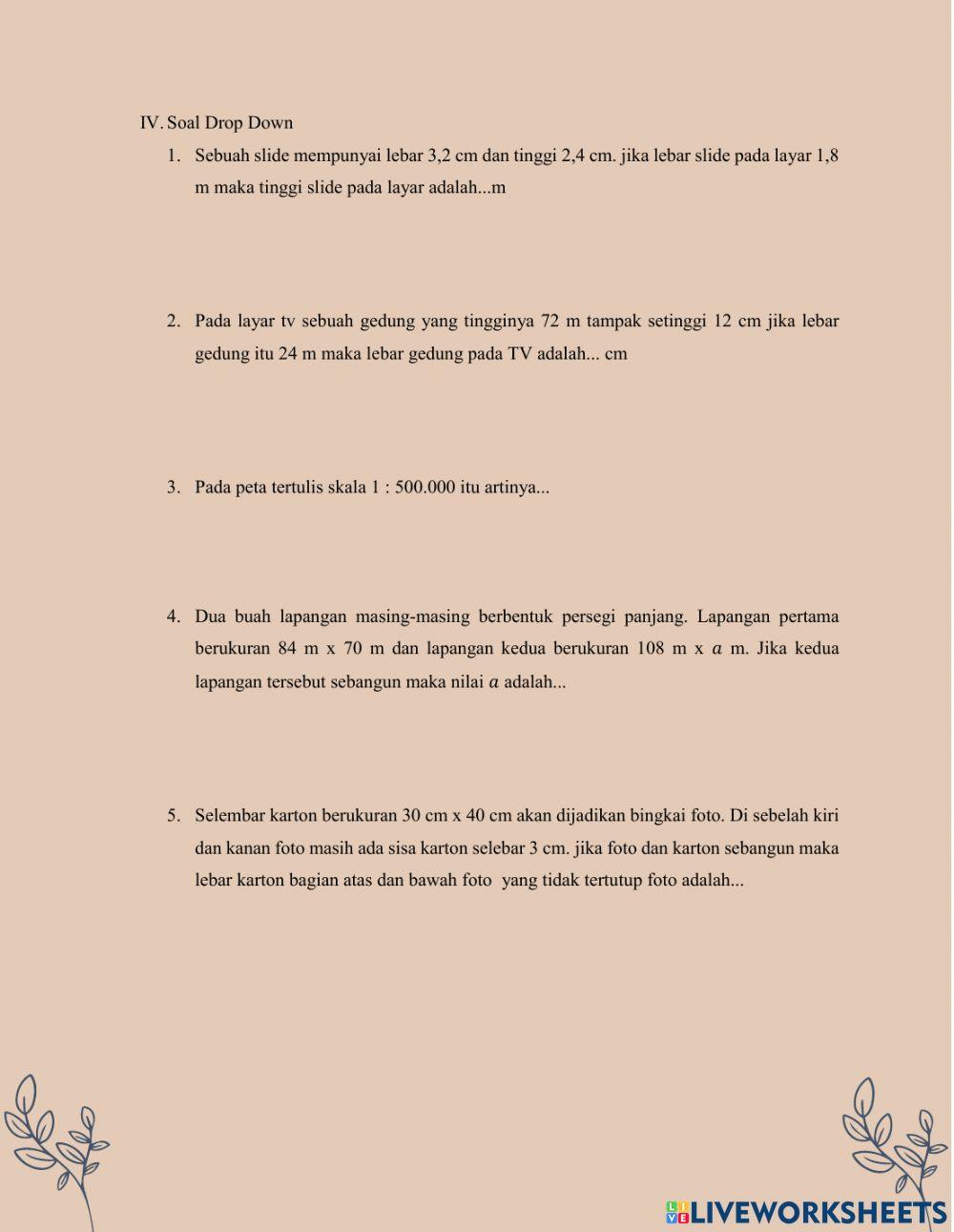 Soal latihan liveworksheet interactive worksheet for 9 | Live Worksheets