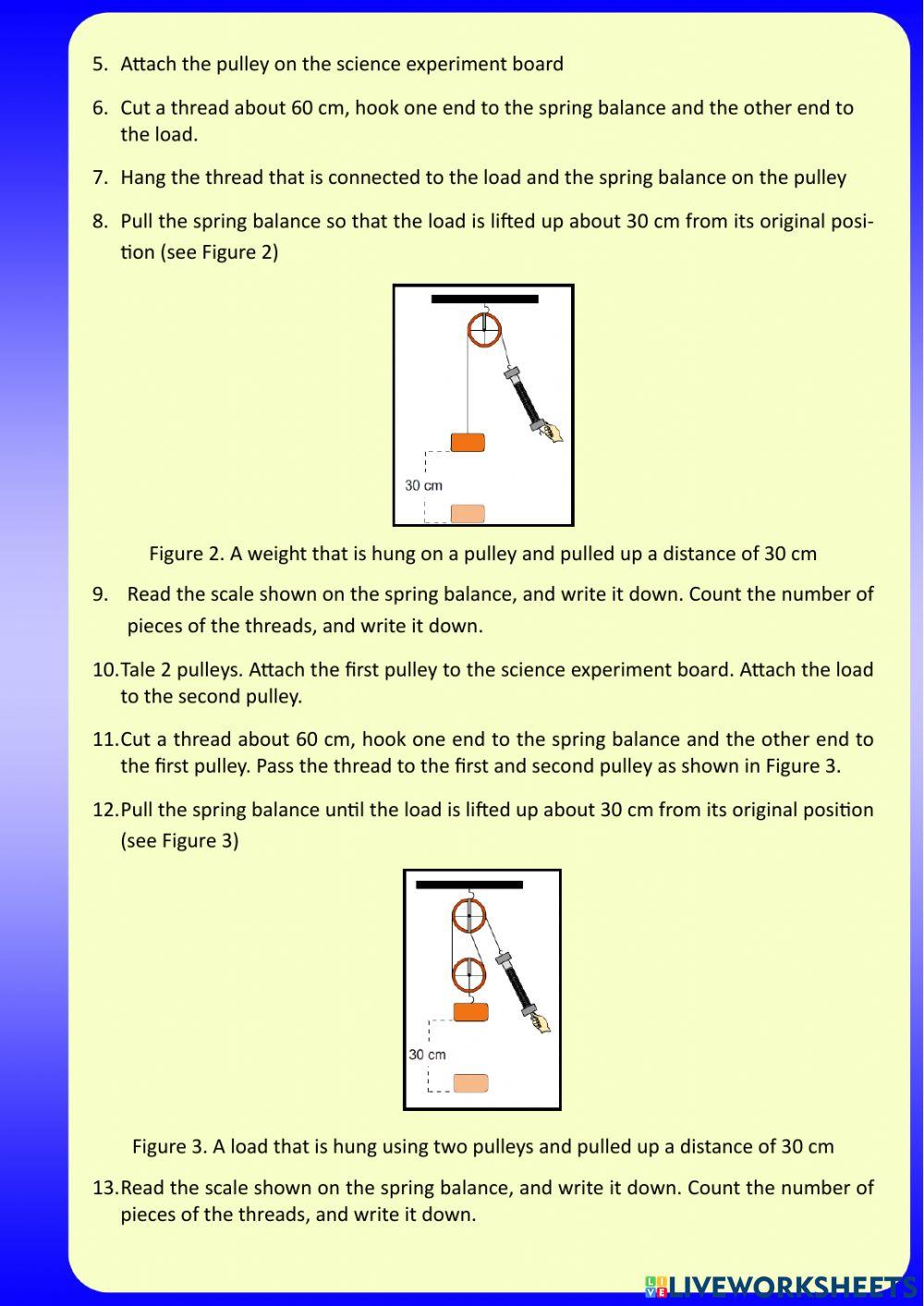 Student Worksheet Pulley worksheet | Live Worksheets