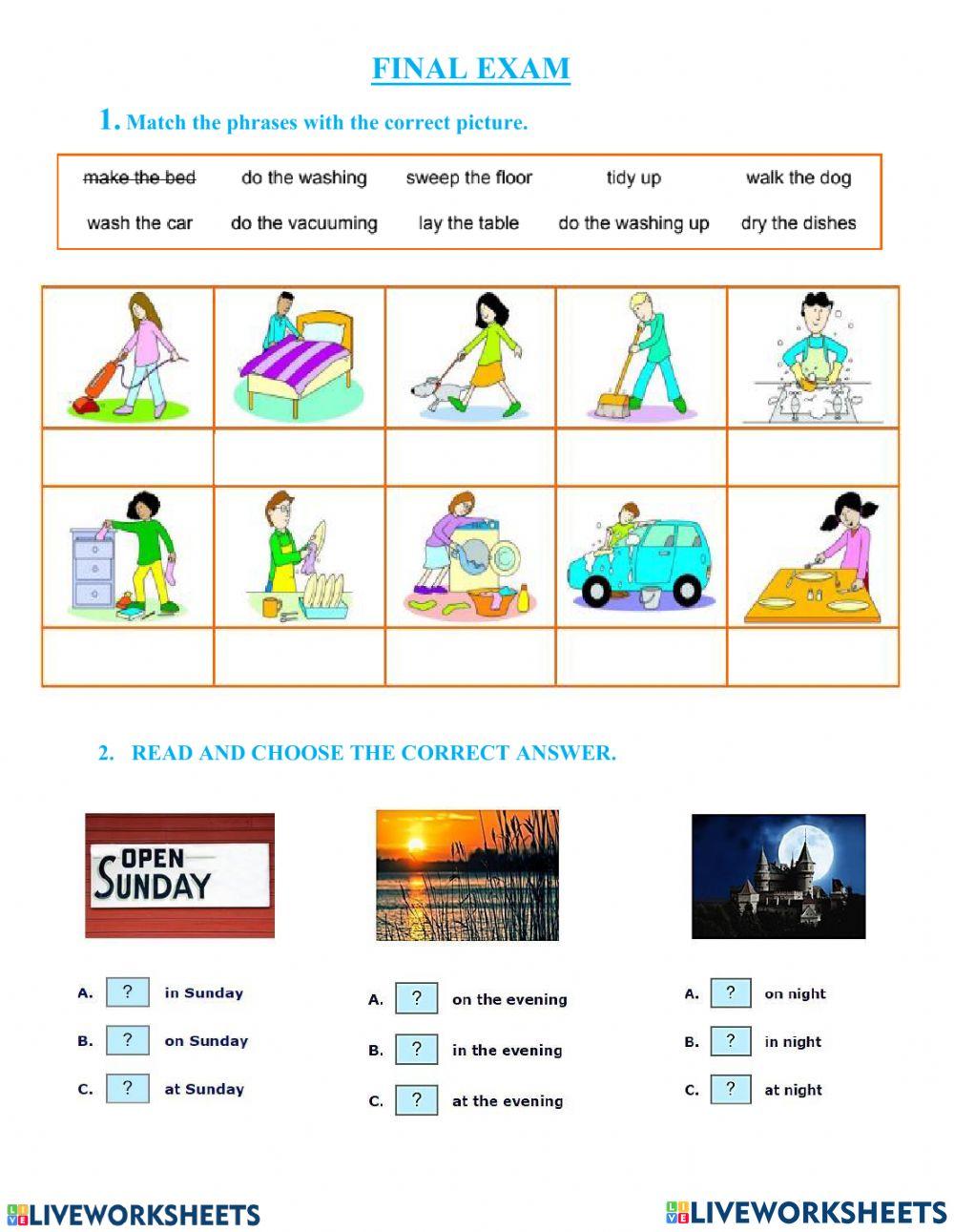 Final exam online exercise for 3RD GRADE | Live Worksheets