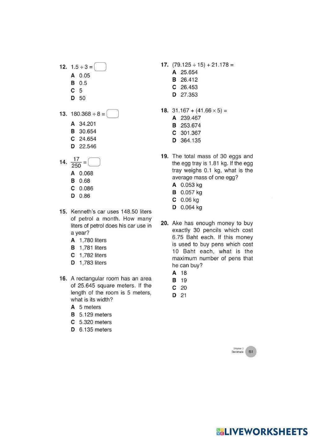 Test Chapter 3 P.5-EIS online exercise for | Live Worksheets